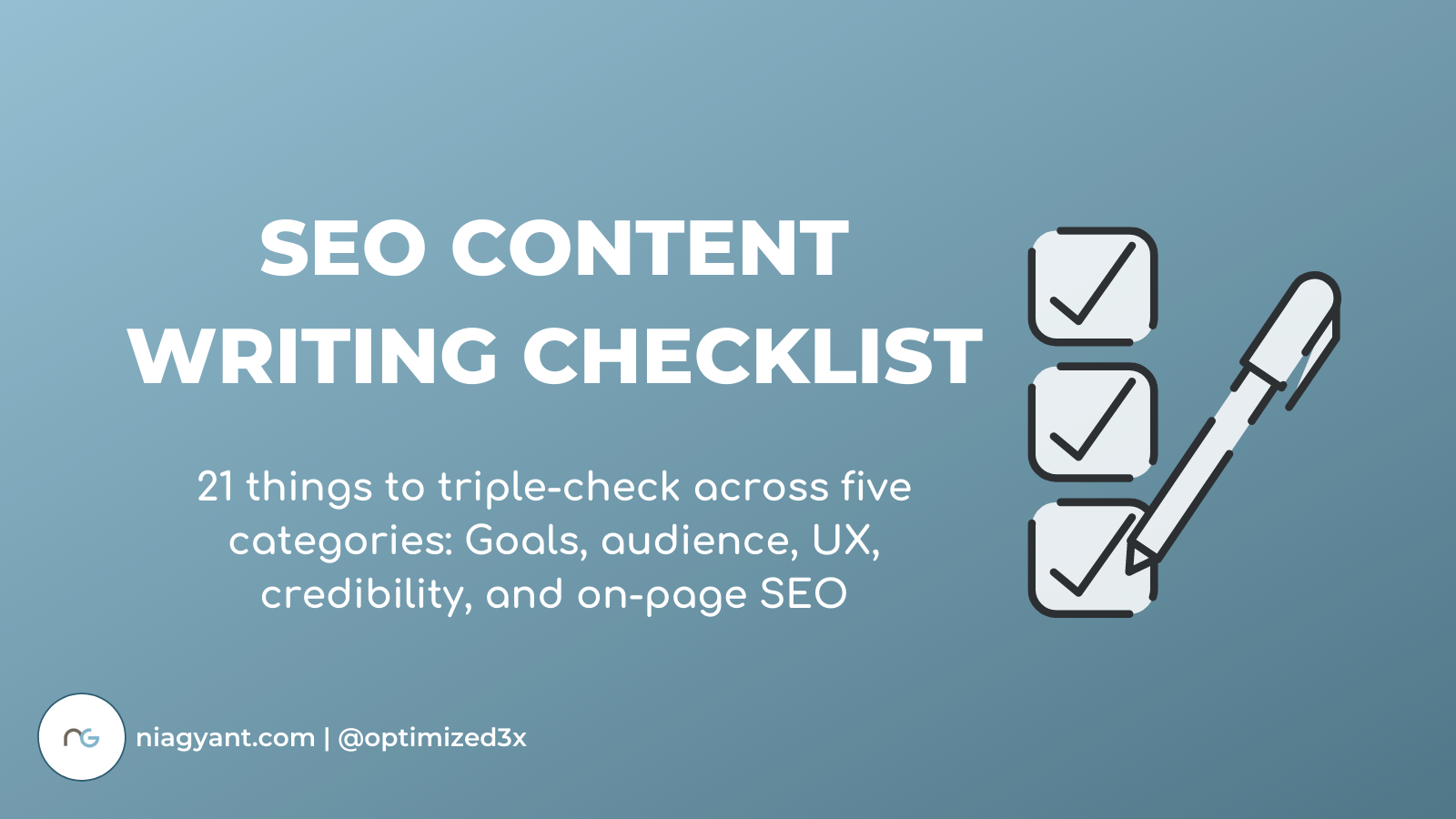 SEO Content Writing Checklist: 21 Things to Triple Check | Nia Gyant ...